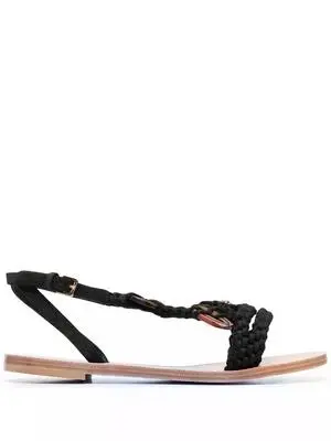 Alberta Ferretti Woven Strap Sandals - Black