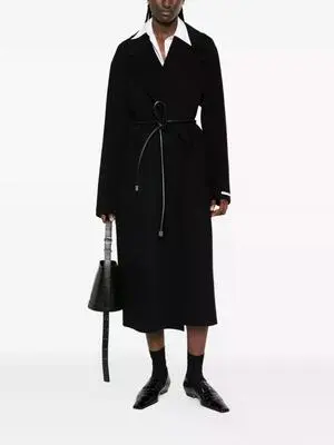 Sportmax Zannata Belted Notch-lapel Coat - Black