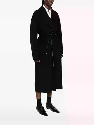 Sportmax Zannata Belted Notch-lapel Coat - Black
