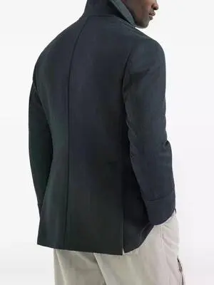 Brunello Cucinelli Wool And Cashmere Cavalry Pea Coat With Metal Buttons
