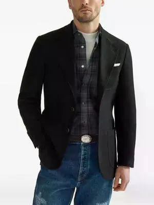 Brunello Cucinelli Cashmere Panama Deconstructed Blazer With Patch Pockets