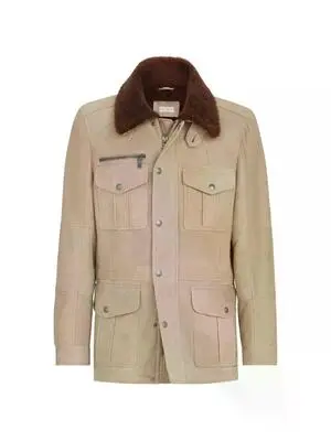 Brunello Cucinelli Waxed Shearling Safari Jacket