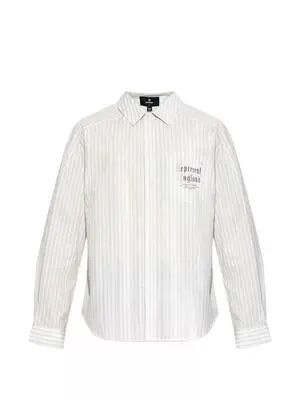 REPRESENT Striped Logo-print Shirt - Neutrals