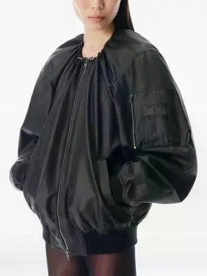 Alexander Wang Gathered Detail Leather Jacket