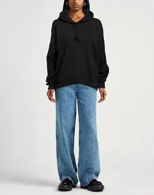 DISCLAIMER Cotton French Terry Hoodie With Appliqués And Crystals - Black