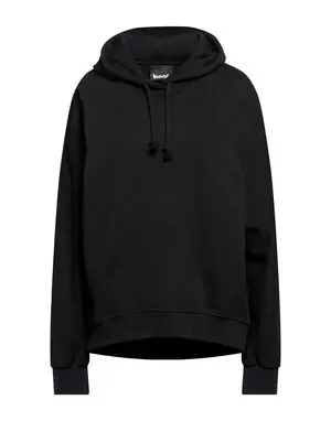 DISCLAIMER Cotton French Terry Hoodie With Appliqués And Crystals - Black