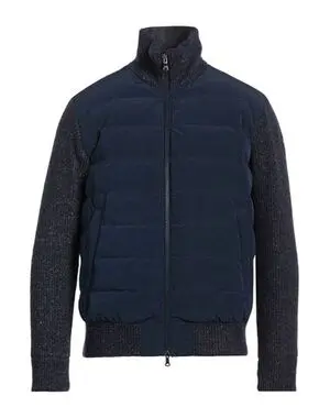 Paul & Shark Quilted Down Jacket With Wool Blend Sleeves