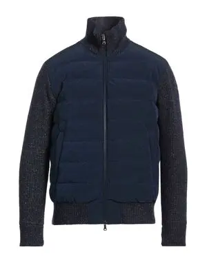 Paul & Shark Quilted Down Jacket With Wool Blend Sleeves