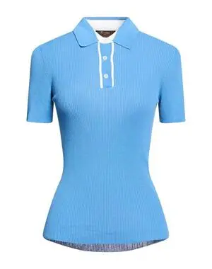 MOORER Viscose Cotton Ribbed Knit Polo Shirt