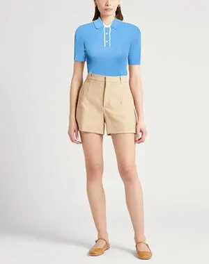 MOORER Viscose Cotton Ribbed Knit Polo Shirt