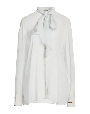 Versace Georgette Shirt With Mandarin Collar And Appliqués