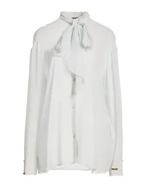 Versace Georgette Shirt With Mandarin Collar And Appliqués