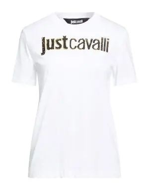 Just Cavalli Cotton Jersey Metallic Logo T-shirt - White