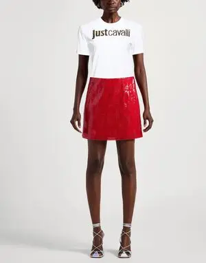 Just Cavalli Cotton Jersey Metallic Logo T-shirt - White