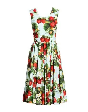 Dolce & Gabbana Cotton Poplin Floral Print Midi Dress