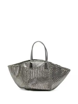 Dragon Diffusion Teresa Woven-leather Tote Bag - Silver