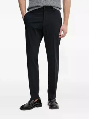 TRUSSARDI Tailored Trousers With Logo Patch - Blue