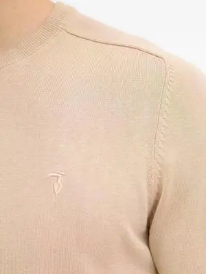 TRUSSARDI Logo Embroidered Crew Neck Sweater