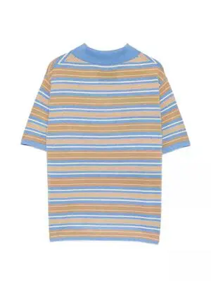 Guest In Residence Striped Short-sleeve Polo Top