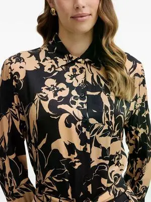 SIMONA CORSELLINI Floral Print Belted Midi Dress