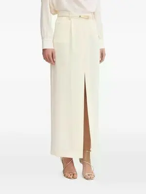 SIMONA CORSELLINI Belted Front-slit Long Skirt