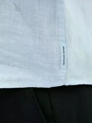 Armani Exchange Mandarin-collar Long-sleeve Shirt