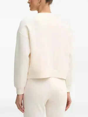 Armani Exchange Cream Beige Logo Patch Crew Neck Sweater
