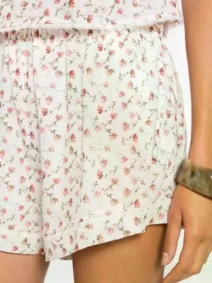 Posse Charlotte Floral-print Cotton Mini Shorts