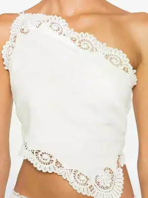 Posse Darya Lace-trimmed Linen Blouse