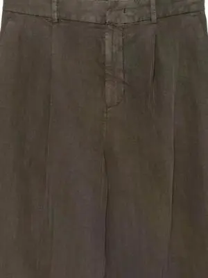 PT TORINO Pleated Tapered-leg Trousers In Dark Brown
