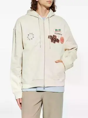 ALLSAINTS Patch Embellished Zip-up Hoodie