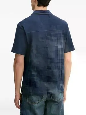 TRUSSARDI Waffle-knit Short-sleeve Polo Shirt