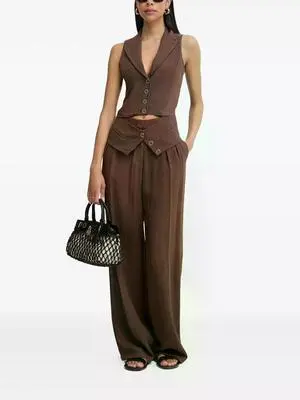 SIMONA CORSELLINI Peaked Lapel Vest - Brown