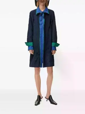 Loewe Crinkled-effect Ruffled Mini Dress - Blue