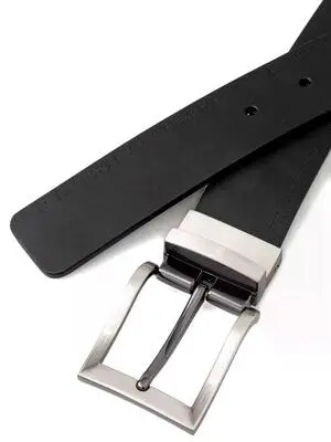Armani Exchange Debossed Logo Buckle Belt - Black