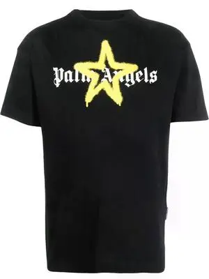 Palm Angels Star Sprayed Logo-print T-shirt