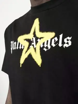 Palm Angels Star Sprayed Logo-print T-shirt