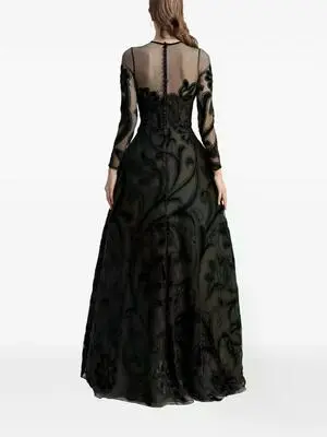GEMY MAALOUF Embroidered Mesh Gown