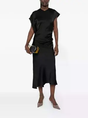 Victoria Beckham Sleeveless V-neck Midi Dress - Black