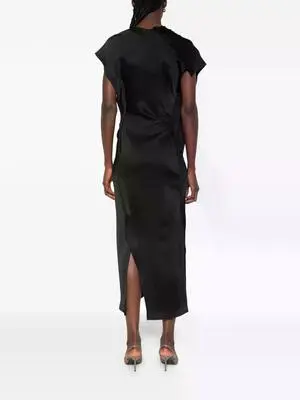 Victoria Beckham Sleeveless V-neck Midi Dress - Black