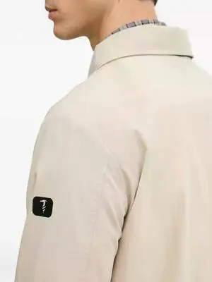 TRUSSARDI Logo Patch Button-up Coat