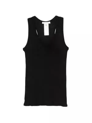 THE ROW Cendrea Ribbed Knit Racerback Tank Top - Black
