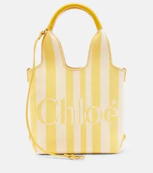 Chloé Stripy Mini Jacquard Top-handle Bag - Yellow