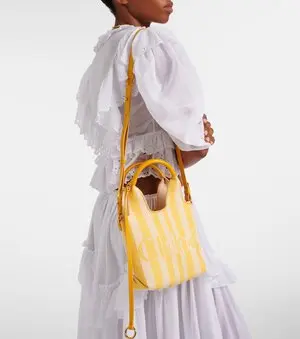 Chloé Stripy Mini Jacquard Top-handle Bag - Yellow