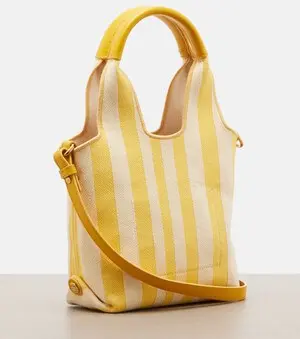 Chloé Stripy Mini Jacquard Top-handle Bag - Yellow