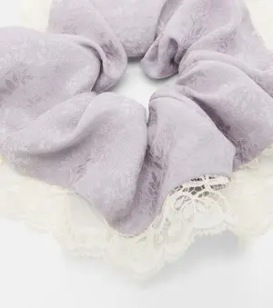 Chloé Lace-trimmed Silk Jacquard Scrunchie