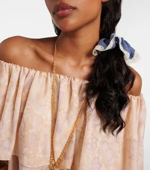 Chloé Lace-trimmed Silk Jacquard Scrunchie