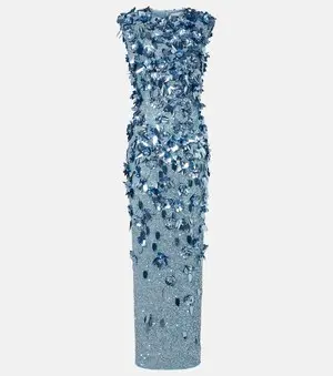 Rachel Gilbert Hugo Sequined Gown - Blue