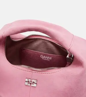 GANNI Suede Mini Top Handle Bag - Pink