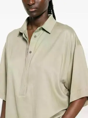 THE FRANKIE SHOP Eda Fluid Polo Shirt - Green